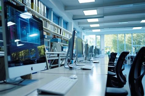 Premium Photo Designing An Ai System In A Modern Computer Lab Ai