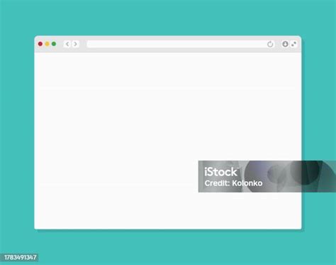 웹 브라우저 창 플랫 페이지 모형의 컴퓨터 또는 인터넷 프레임 템플릿 디자인 빈 화면 웹 브라우저 0명에 대한 스톡 벡터 아트