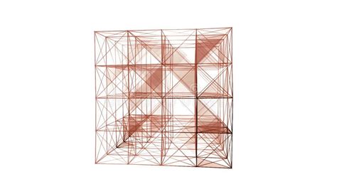 Abstract Colorful Complex Plexus 3d Figure Motion Triangular Edges Of A Translucent Cube