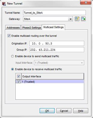 Multicast Routing Through A BOVPN Tunnel