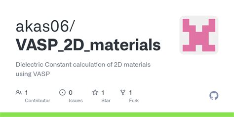 github akas06 vasp 2d materials dielectric constant calculation of