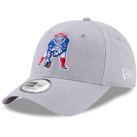 New Era New England Patriots Gray Pat Patriot Logo Core Fit Throwback