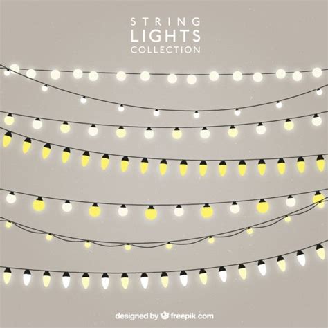 Pack Of Strings With Illuminated Bulbs Premium Vector Diy Outdoor