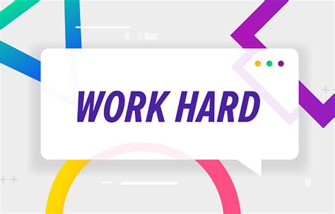 디자인 배너에서 열심히 일하십시오 웹 인쇄 프레젠테이션을 위한 벡터 템플릿 최소한의 문구와 간단한 배너 트렌디 한 플랫 기하학적 인쇄 창조적 인 벡터 스톡 장식 개념에 대한