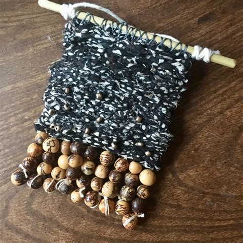 Upcycled Mini Woven Wall Hanging Ornament Made From 100 Cotton