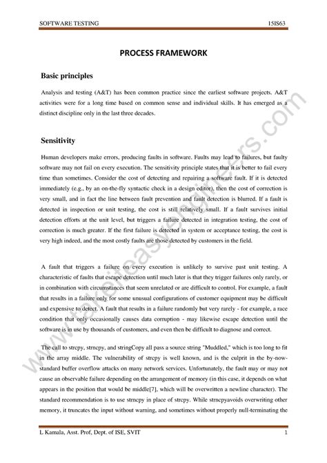 St Module 4 Software Testing Vtu Notes Process Framework Basic