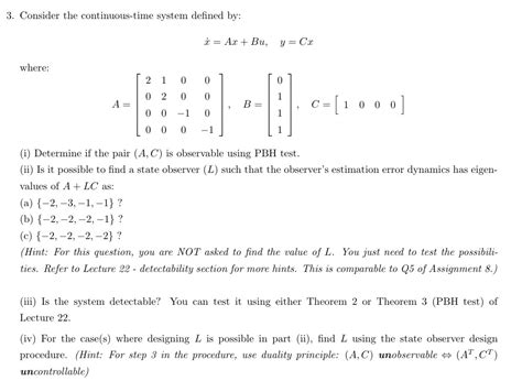 solved consider the continuous time system defined
