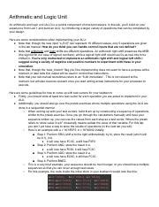 Building An ALU Operations And Test Vectors Walkthrough Course Hero