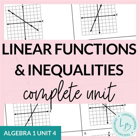 Linear Functions And Inequalities Algebra Unit Lindsay Bowden