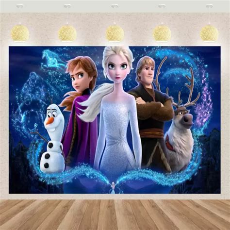 Princess Anna Elsa Frozen Backdrop Birthday Photography Background