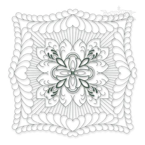 Floral Pattern 7 Extra Large Quilt Block Embroidery Design Apex