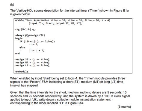 Solved B The Verilog Hdl Source Description For The
