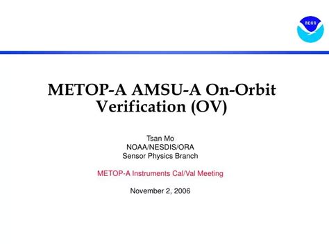 Ppt Metop A Amsu A On Orbit Verification Ov Powerpoint Presentation Id 5486398