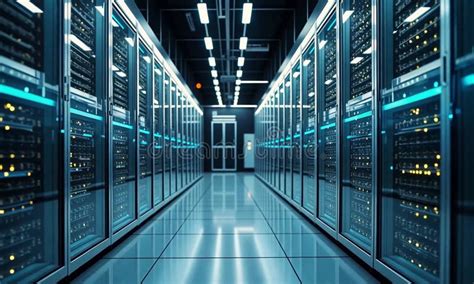 Modern Data Center Server Room Rows Of High Tech Servers Stock Video