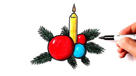 Как нарисовать Новогоднюю игрушку Youtube
