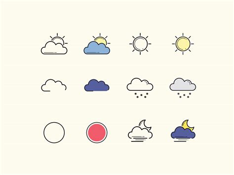 weather animated icons by denis starko for icons8 on dribbble
