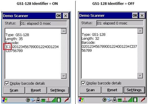Disable Gs1 128 Identifier On Mobile Computer
