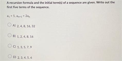 solved a recursion formula and the initial term s of a