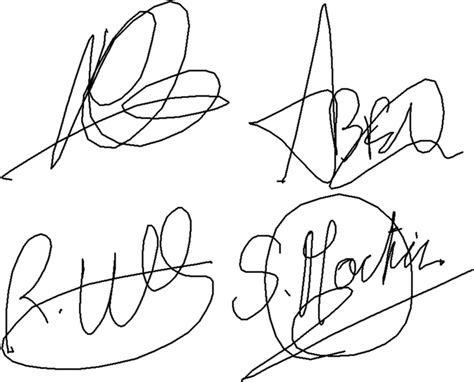 Examples Of Signatures Extracted From The MCYT Database Download Scientific Diagram