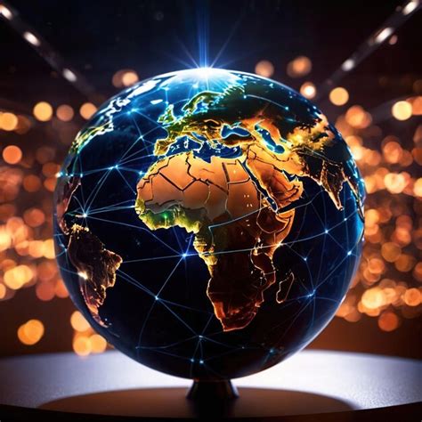A Futuristic Digital Globe Showcasing Network Connections And Data Streams Premium Ai