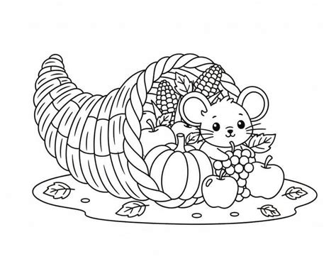 Cornucopia Coloring Pages Coloringlib