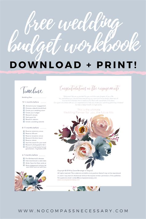 Free Wedding Budget Workbook Free Wedding Budget Budget Wedding