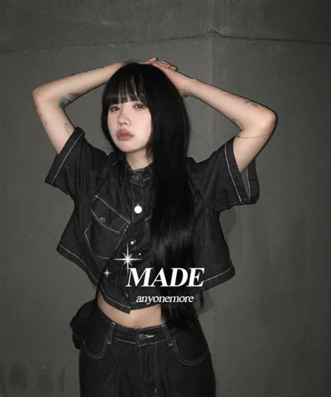 애니원모어 Made 비바 데님 흑청 셔츠 팬츠 세트