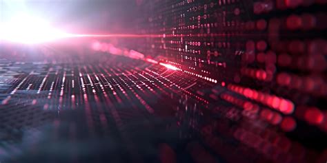 Glowing Particles And Binary Code Lens Flare In Futuristic Digital