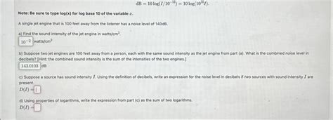 solved db 10log i 10−16 10log 1016i note be sure to type