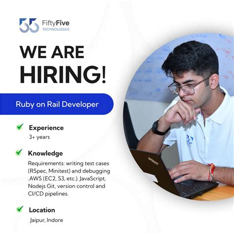 Fiftyfive Technologies On Linkedin Hiring Rubyrails Developer Techjobs Remotework