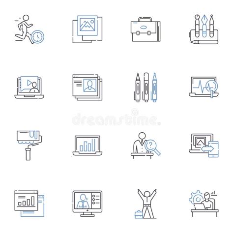 Task Delegation Line Icons Collection Delegation Assignments