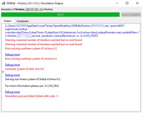 Openmodelica Solver Reaches Maximal Number Of Iteration Openmodelica