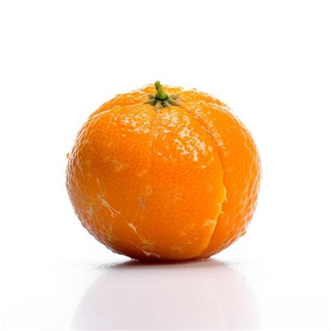 Premium Ai Image An Orange With A Green Stem On It