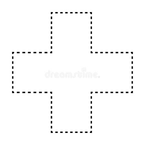 Cross Shape Dashed Symbol Vector Icon For Creative Graphic Design Element Stock Vector