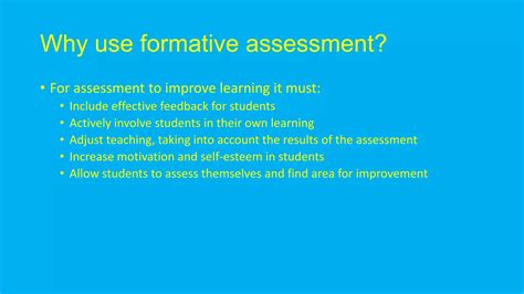 Using Formative Assessment In The Classroom Presentation Pptx Educational Assessment Education