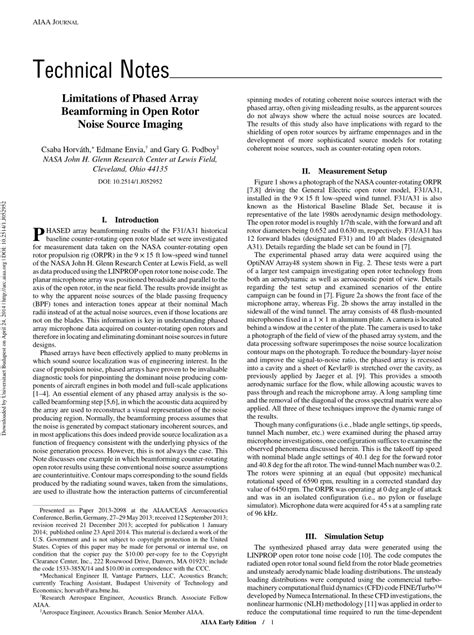 PDF Limitations Of Phased Array Beamforming In Open Rotor Noise Source Imaging