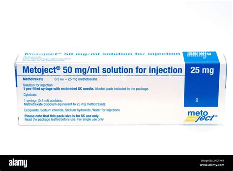 Methotrexate Drug Box Containing A Syringe Of Methotrexate For Injection Methotrexate Is An