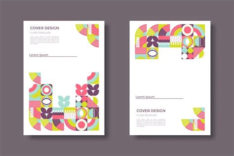 추상적 인 기하학적 모양 패턴 Bauhaus 최소한의 예술 디자인 배경 현대 원형 삼각형 및 사각형 Bauhaus 패턴 배경 포스터 및 유행을 커버 무료 벡터