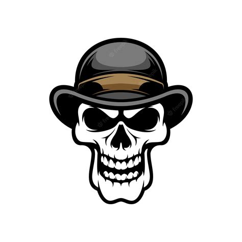 해골 모자 마스코트 로고 디자인 벡터 프리미엄 벡터