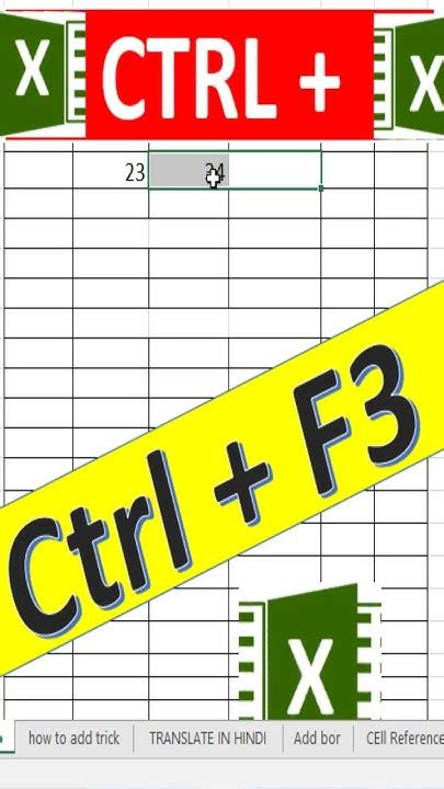 Cell Naming Range Naming Shortcut Of Ms Excel Add Border Excel Shortcut Youtube