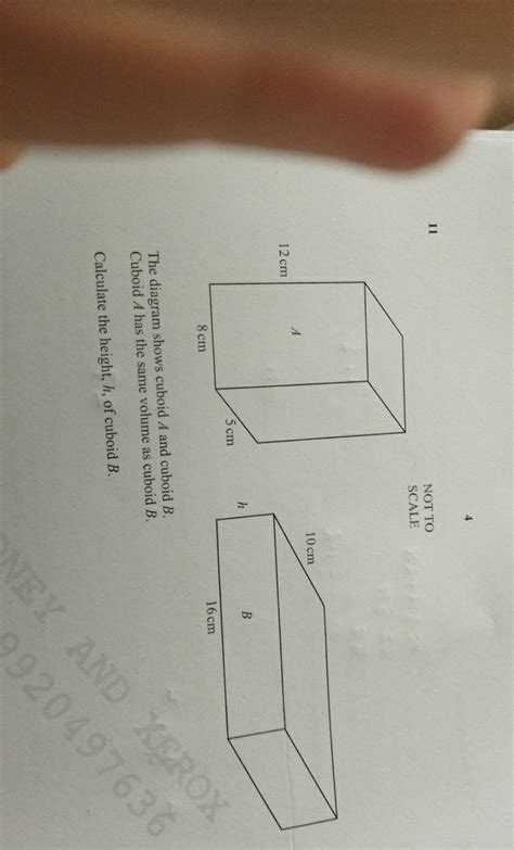 NOT TO SCALE The Diagram Shows Cuboid A And Cuboid B Cuboid A Has The