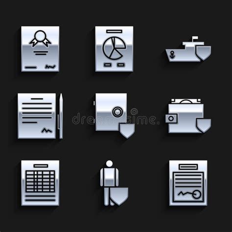 Set Safe With Shield Life Insurance Filled Form Wallet And Money