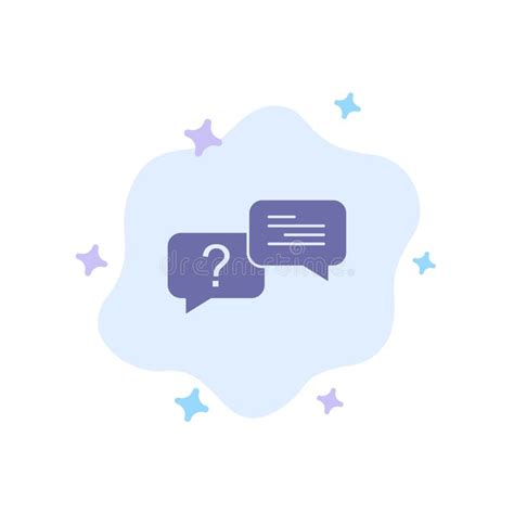 Chat Bubble Popup Message Blue Icon On Abstract Cloud Background Stock Vector Illustration