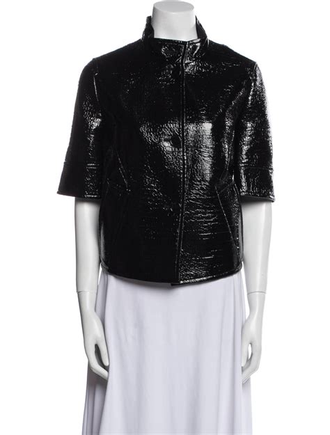 Akris Punto Printed Evening Jacket Black Jackets Clothing