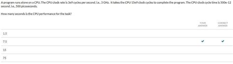 Solved A Program Runs Alone On A Cpu The Cpu Clock Rate Is