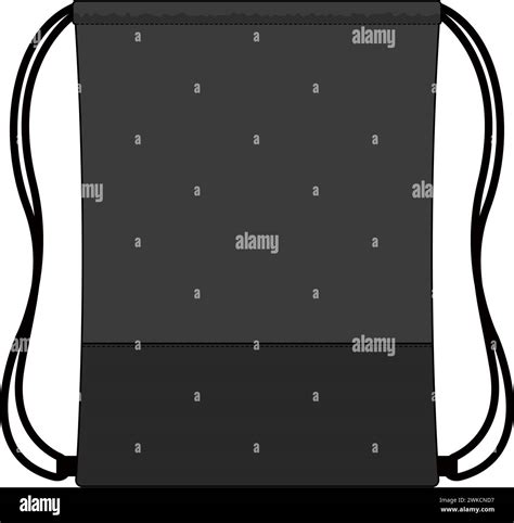 drawstring bag backpack vector template illustration stock vector