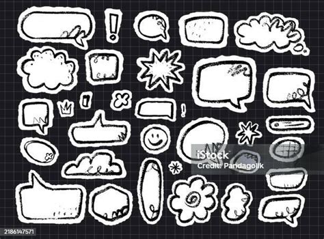 다양한 모양과 질감의 낙서 스타일의 표현력 있는 말풍선 세트입니다 손으로 그린 컷 아웃 디자인 요소 0명에 대한 스톡 벡터 아트 및 기타 이미지 Istock