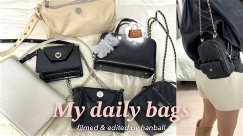 요즘 데일리 가방6개 👜 뽕뽑는가방 투티에 로케백 포멜백 미닛뮤트 브렛미니 브렛백 샤넬 백팩 키시닝 여권가방 Youtube