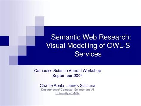 Ppt Semantic Web Research Visual Modelling Of Owl S Services