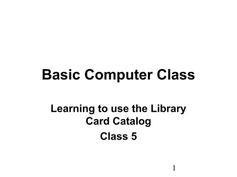 Basic Computer Class 5 Ppt